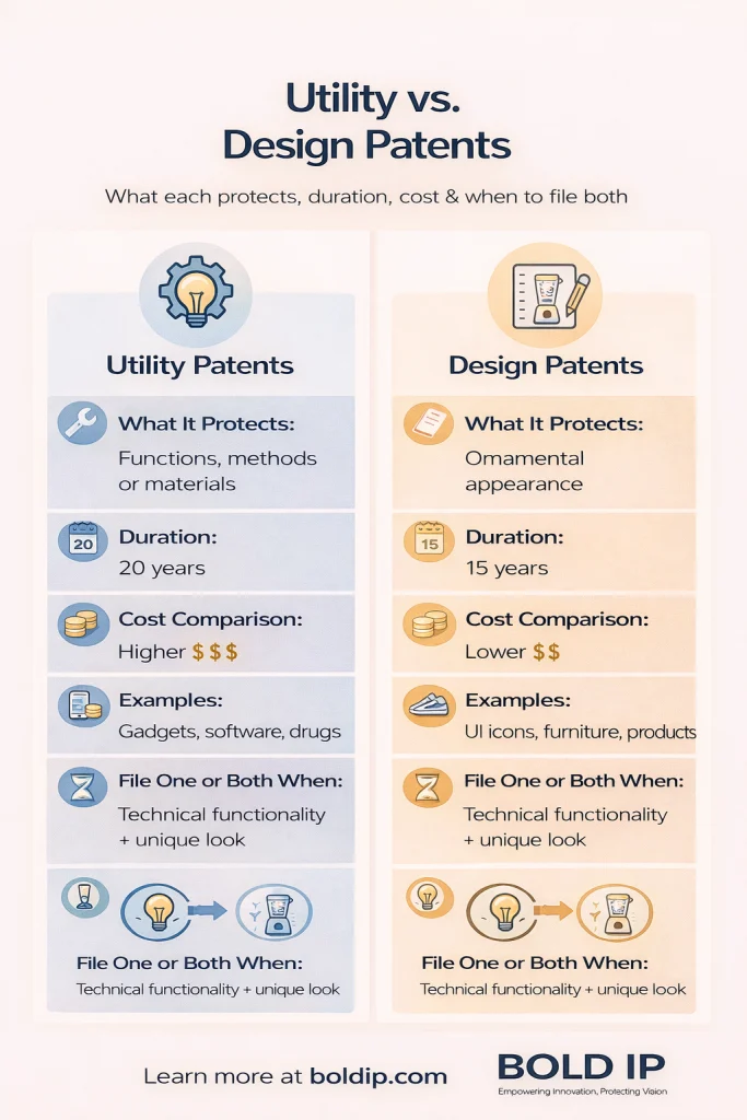 Design vs. Utility: Patent Smackdown! | Bold Patents